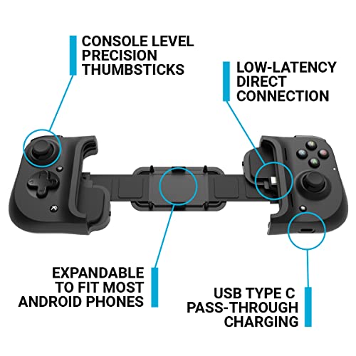 Gamevice for Android - Mobile Gaming Controller / Gamepad for Android USB-C: Now fits Samsung S21/S22/S23 ULTRA - Includes 1 month Xbox Game Pass Ultimate, Play Xbox Cloud Gaming, Amazon Luna, Google Stadia – Passthrough Charging