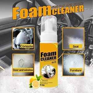 Multipurpose Foam Cleaner Spray, Foam Cleaner for car and House Lemon Flavor, Leather Decontamination, Multi-Functional Foam Cleaner, Cleaning Spray for Car Interior Ceiling Leather Seat (2Pcs(2*100ML))