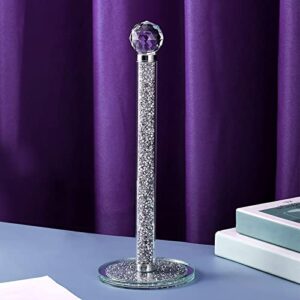 Paper Towel Holder, Glass Paper Towel Holder Stand, Towel Tissue Roll Countertop, Sparkly Crystal Paper Towel Roll Holder for Kitchen, Bathroom, Bedroom, Office