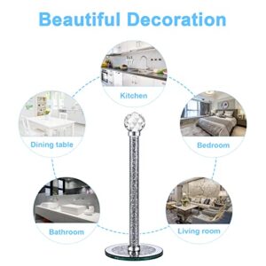 Paper Towel Holder, Glass Paper Towel Holder Stand, Towel Tissue Roll Countertop, Sparkly Crystal Paper Towel Roll Holder for Kitchen, Bathroom, Bedroom, Office