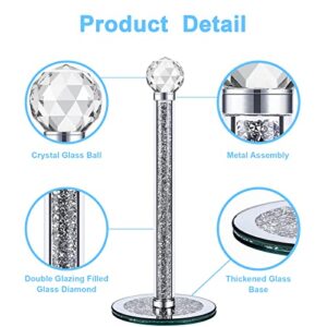 Paper Towel Holder, Glass Paper Towel Holder Stand, Towel Tissue Roll Countertop, Sparkly Crystal Paper Towel Roll Holder for Kitchen, Bathroom, Bedroom, Office