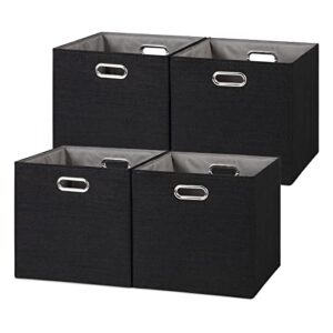 dullemelo storage cubes 13x13, storage bins for cube organizer for closet, storage cubes for organizing clothes toys books, fabric cube storage bins with handles for shelves, black storage basket