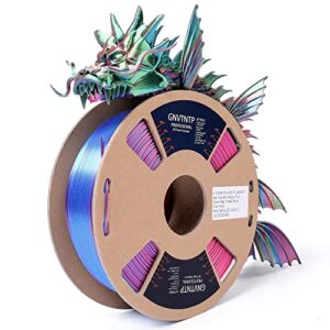 silk magicpla 3d printer filament, tri-color coextrusion pla filament 1.75mm, shiny silk coextruded pla, silk red-green-blue three-color filament, 1kg/2.2lbs