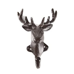 brasstar cast iron deer head single wall coat hook hanging for coats, bags, hats, towels, keys, rustic retro home decorative gift tqgjpt267