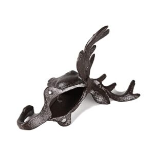 BRASSTAR Cast Iron Deer Head Single Wall Coat Hook Hanging for Coats, Bags, Hats, Towels, Keys, Rustic Retro Home Decorative Gift TQGJPT267