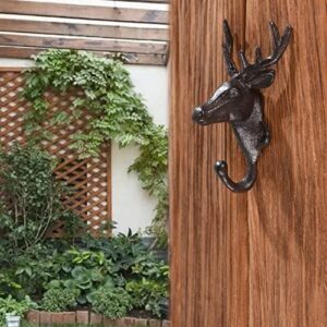 BRASSTAR Cast Iron Deer Head Single Wall Coat Hook Hanging for Coats, Bags, Hats, Towels, Keys, Rustic Retro Home Decorative Gift TQGJPT267