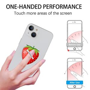 MZELQ Phone Ring Holder- Cute Pattern Red Strawberry 3 PCS Finger Ring Holder Kickstand [Washable] [Removable], 360°Rotation Compatible with Cell Phone for iPhone Samsung Galaxy