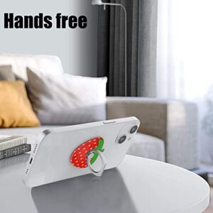 MZELQ Phone Ring Holder- Cute Pattern Red Strawberry 3 PCS Finger Ring Holder Kickstand [Washable] [Removable], 360°Rotation Compatible with Cell Phone for iPhone Samsung Galaxy