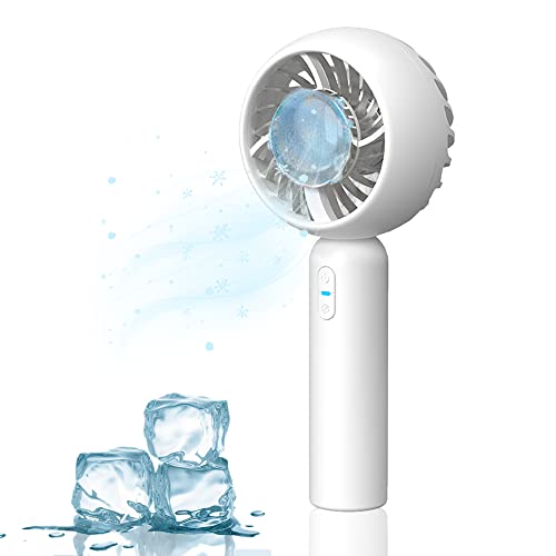 Sun3drucker Portable Cold Compress Handheld Fan - USB Rechargeable Fast Cooling Icy Mini Personal Hand Fan with 3 Speed for Office, Outdoors, Travel, Hiking, Camping