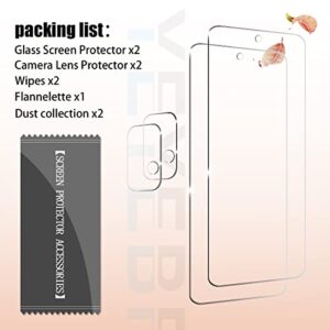 Galaxy A53 5G Premium Tempered Glass + Camera Lens Protectors By YEYEBF, [2 + 2 Pack] [Anti-scratch] [3D Glass] [Case-Friendly] Screen Protector