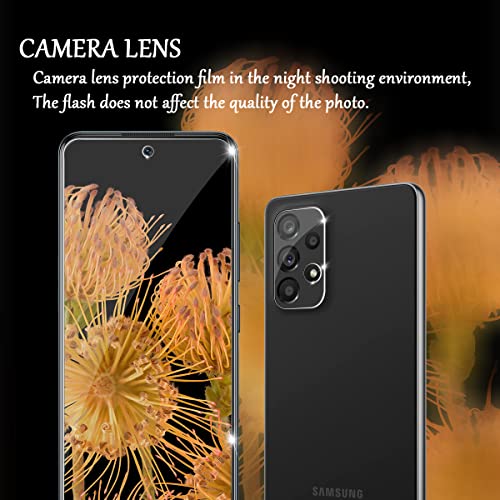 Galaxy A53 5G Premium Tempered Glass + Camera Lens Protectors By YEYEBF, [2 + 2 Pack] [Anti-scratch] [3D Glass] [Case-Friendly] Screen Protector