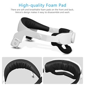 MSKIRA Adjustable Halo Head Strap for Oculus Quest 2 Accessories Head Strap with Head Cushion, Replacement for Elite Strap, Reduce Face Pressure Comfortable Touch Enhanced Support and Comfort in VR