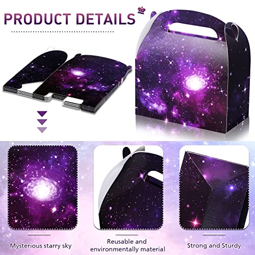 24 Pcs Space Party Favor Gift Boxes Galaxy Treat Boxes Solar System Gable Boxes Cardboard Gift Wrap Boxes Candy Goody Boxes for Space Theme Party Supplies Kids Birthday Gifts(Galaxy,Basic Style)