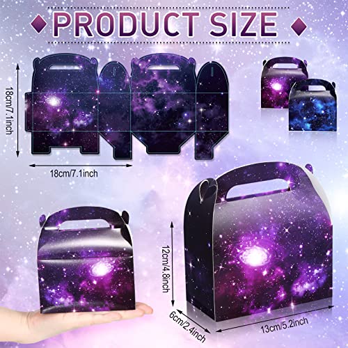 24 Pcs Space Party Favor Gift Boxes Galaxy Treat Boxes Solar System Gable Boxes Cardboard Gift Wrap Boxes Candy Goody Boxes for Space Theme Party Supplies Kids Birthday Gifts(Galaxy,Basic Style)