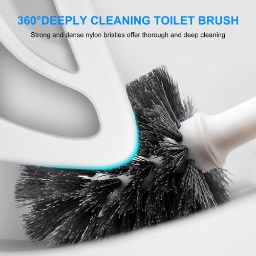 SetSail Toilet Brush and Plunger Set for Bathroom Cleaning 2 Pack Heavy Duty Toilet Bowl Brush and Plunger Deeply Cleaning Toilet Brush Hidden