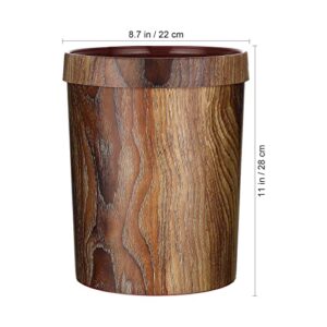 Homoyoyo Wooden Wastebasket Trash Can Vintage Retro Simulation Wood Garbage Bin Container Bin Farmhouse Style Trash Can for Home Office 29x22cm