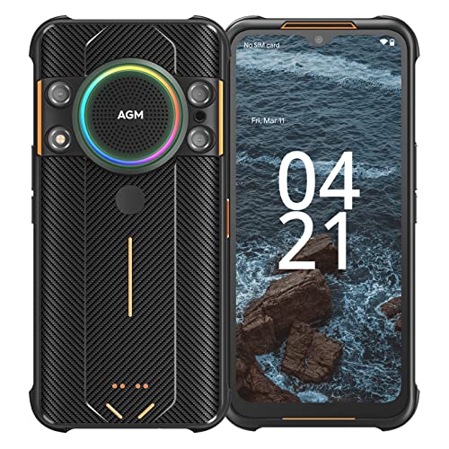 AGM H5 Rugged Smartphone(2023), Rugged Smartphone 109dB Loudest Speaker, Rugged Phone 6.52" HD Screen 6G+128G, Night Vision Camera, IP68 Waterproof Smartphone Outdoor, Dual SIM 4G Android 12