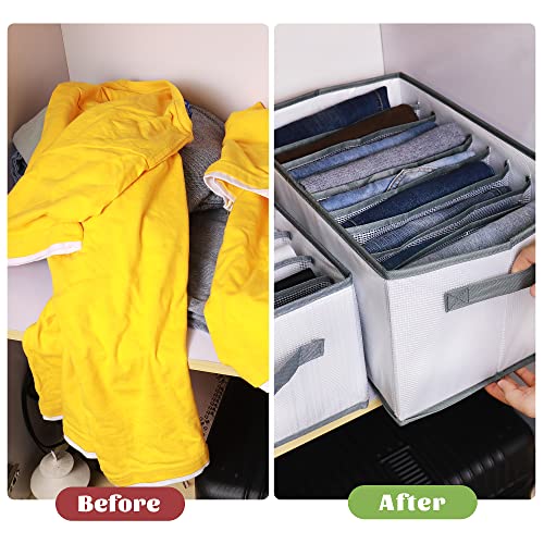 Clothes Drawer Organizers, Clothes Organizer for Folded Clothes, Nursery Dresser Drawer Organizers, Wardrobe Clothes Organizer,Pants Organizer, Bedroom Organization Storage (Small*2)