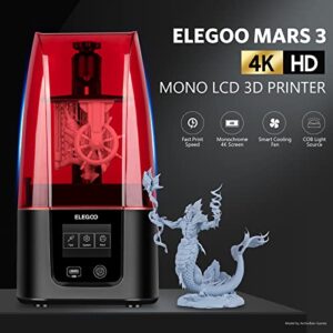 ELEGOO Mars 3 Resin 3D Printer and ELEGOO ABS-Like Resin Grey 500g