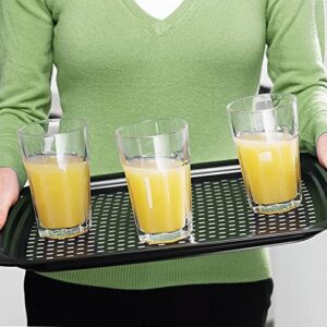 ECOIOU Anti Slip Food Serving Tray with Handles, Rectangle Non Slip Non-Toxic Dishwasher Safe Tray for Snack Fruit Dessert Breakfast Drink, Cleaning Clothes Included