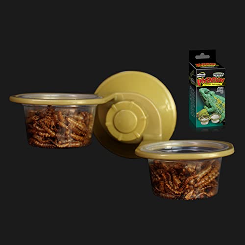 Gecko Lizard Bearded Feeding Gecko Food Water Bowl Worm Dish Suction Cup Feeder Supplies for Small Reptiles Reptile Feeder Tongs Insects Live Dish Escape Proof Bowl Automatic Plastic