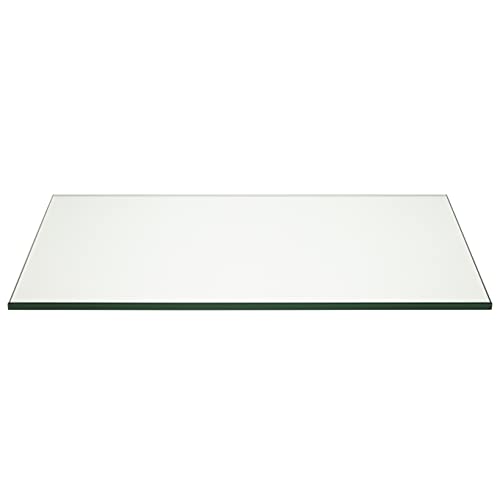 17" x 28" Rectangle Tempered Clear Glass Table Top - 3/8" Thick with Flat Polish Edge - Pro Safe Glass