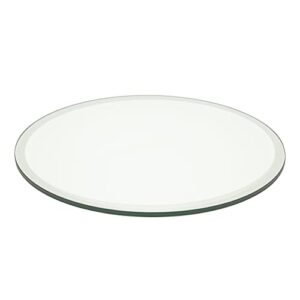 22" Round Tempered Clear Glass Table Top - 1/2" Thick with Bevel Edge