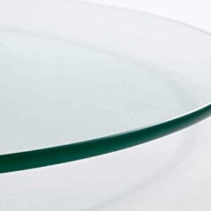 Pro Safe Glass 40 Round Tempered Clear Glass Table Top - 1/4 Thick with Flat Polish Edge