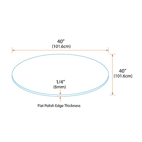 Pro Safe Glass 40 Round Tempered Clear Glass Table Top - 1/4 Thick with Flat Polish Edge