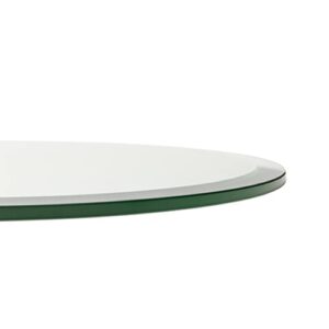 39" Round Tempered Clear Glass Table Top - 1/2" Thick with Bevel Edge - Pro Safe Glass