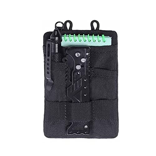 Tool EDC Pouch, EDC Pocket Organizer, Knife Case, EDC Pouch, Pocket Knife Case, Tactical Pouch Storage EDC Gears, Hold Flashlight, Pocket Knife, Tactical Pen, Notebook (Black,Only Bag)