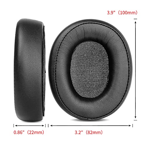 TaiZiChangQin SR50BT Ear Pads Ear Cushions Earpads Replacement Compatible with Audio-Technica ATH-SR50BT SR50 Wireless Over-Ear Headphone Protein Leather Black