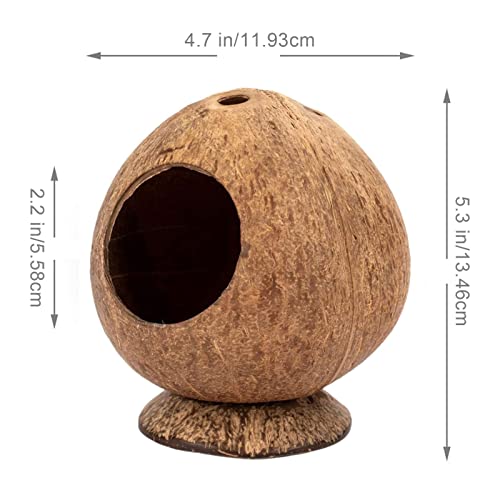 StellaOutletStore Hamster Hideout Coconut Hut Raw Coco Husk, Pet Hiding House, Climber or Chew Toy, Small Animal Cage Habitat Decor for Mice, Rats, Gerbils