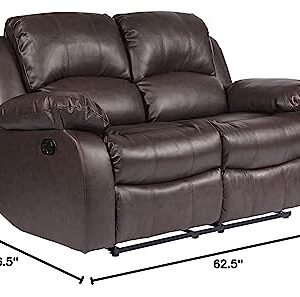 Lexicon Humphreys Wall-Hugger Manual Double Reclining Loveseat, Brown