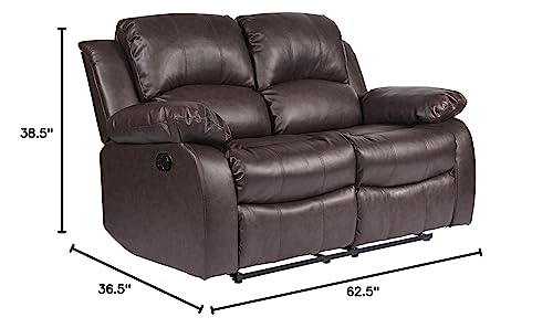 Lexicon Humphreys Wall-Hugger Manual Double Reclining Loveseat, Brown