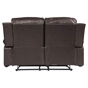 Lexicon Humphreys Wall-Hugger Manual Double Reclining Loveseat, Brown