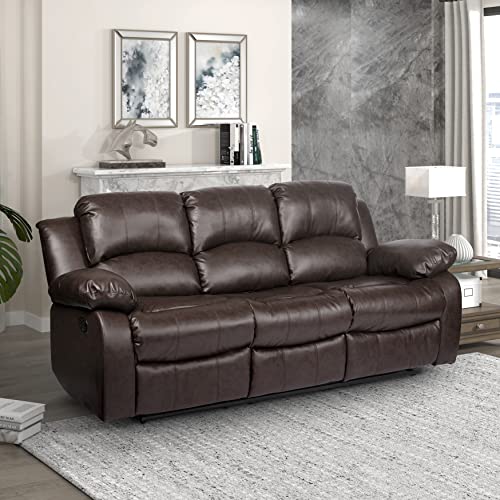 Lexicon Humphreys Wall-Hugger Manual Double Reclining Sofa, Brown