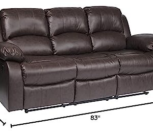 Lexicon Humphreys Wall-Hugger Manual Double Reclining Sofa, Brown