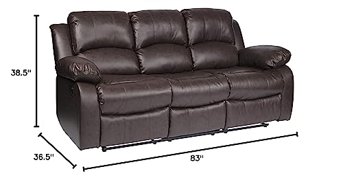 Lexicon Humphreys Wall-Hugger Manual Double Reclining Sofa, Brown