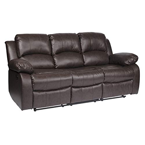 Lexicon Humphreys Wall-Hugger Manual Double Reclining Sofa, Brown