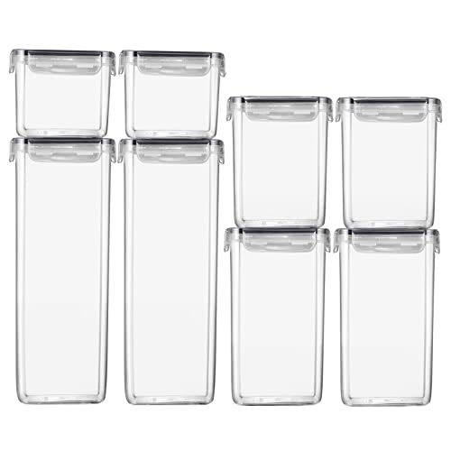 MALOVS Food Storage Containers Set, 8 Pcs Airtight Food Storage Containers with Durable Lids, Kitchen Pantry Organization Ideal for Food, Snacks, Sugar and Pastas.