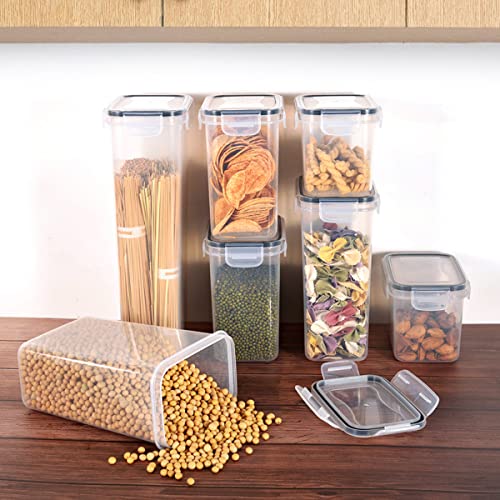 MALOVS Food Storage Containers Set, 8 Pcs Airtight Food Storage Containers with Durable Lids, Kitchen Pantry Organization Ideal for Food, Snacks, Sugar and Pastas.