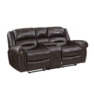 Lexicon Jacaranda Manual Double Glider Reclining Loveseat, Brown