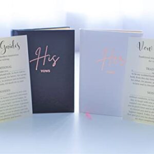 Wedding Vow Books His and Hers- Vow Books, Set with Wedding Cards for Parents, Vow Books for Wedding, Hardcover Rose Gold Foil & Gilded Edges, 13.97 X10.16 CM 40 Pages, 2 pcs Navy Blue White