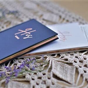 Wedding Vow Books His and Hers- Vow Books, Set with Wedding Cards for Parents, Vow Books for Wedding, Hardcover Rose Gold Foil & Gilded Edges, 13.97 X10.16 CM 40 Pages, 2 pcs Navy Blue White