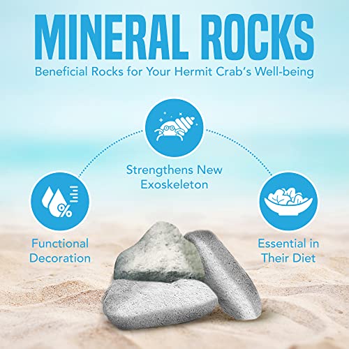 JOR Mineral Rocks for Hermit Crabs, Calcium-Rich for Stronger Shells and Pet’s Vitality, for Ideal Tank’s Humidity Level, Terrarium Décor, 2 oz.