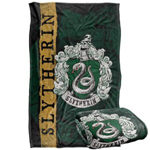 harry potter blanket, 36"x58" harry potter house crest slytherin silky touch super soft throw blanket