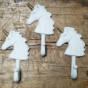 N?A for 3 Cast Iron Unicorn Towel Hanger Coat Hat Hooks Key Rack Hook Mythological Veryn Supplier for Home Décor