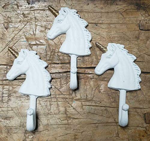 N?A for 3 Cast Iron Unicorn Towel Hanger Coat Hat Hooks Key Rack Hook Mythological Veryn Supplier for Home Décor