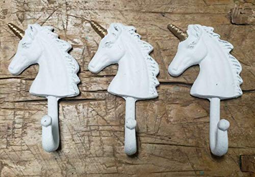 N?A for 3 Cast Iron Unicorn Towel Hanger Coat Hat Hooks Key Rack Hook Mythological Veryn Supplier for Home Décor